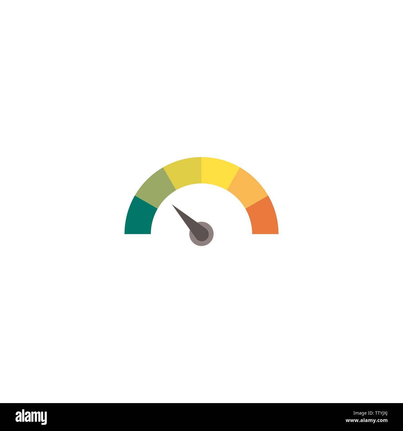 green and red tachometer, speedometer line icon isolated on white Stock ...