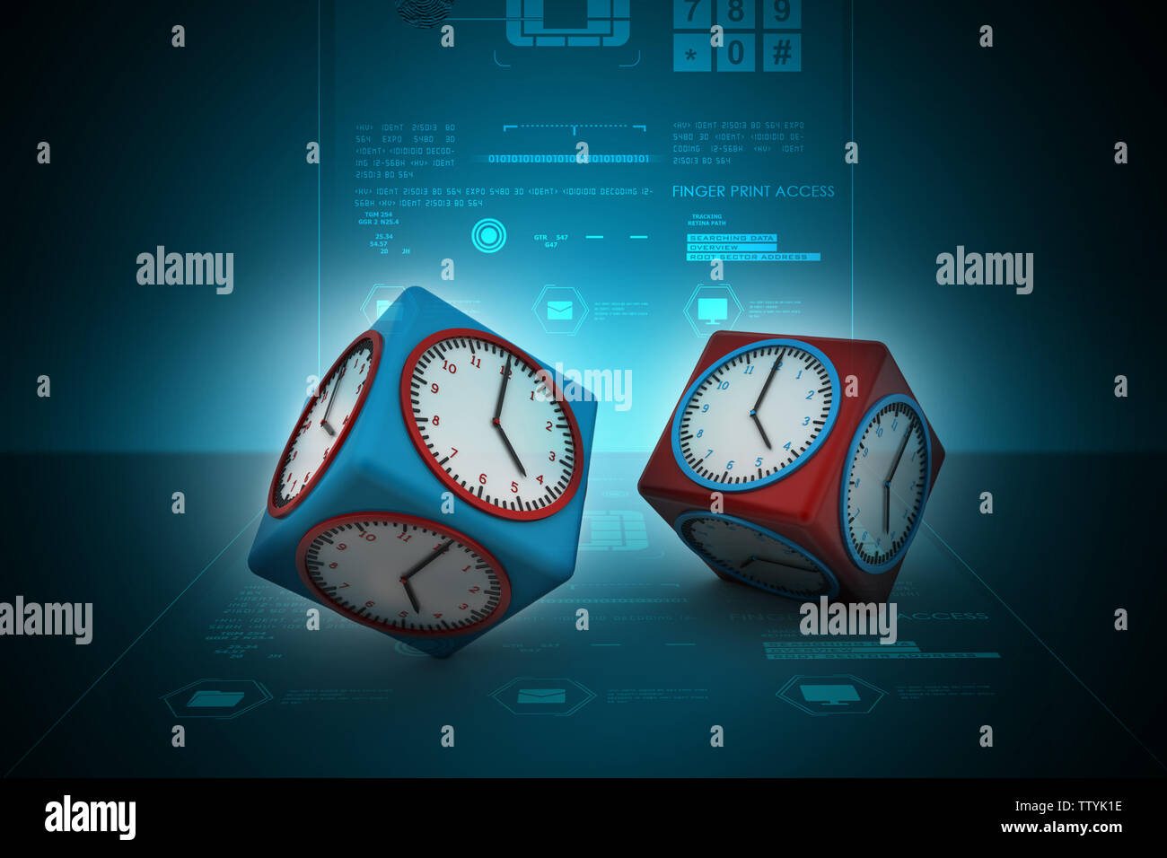 3d watch in cube Stock Photo - Alamy