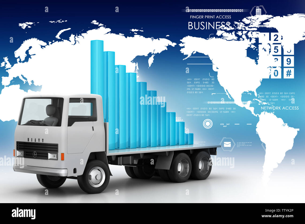 Transportation of business graph in truck Stock Photo - Alamy