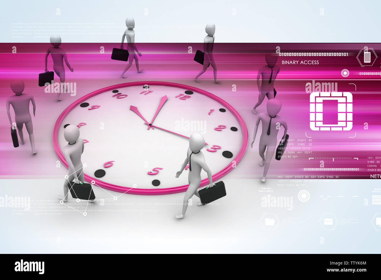 Business man walk around the clock Stock Photo - Alamy