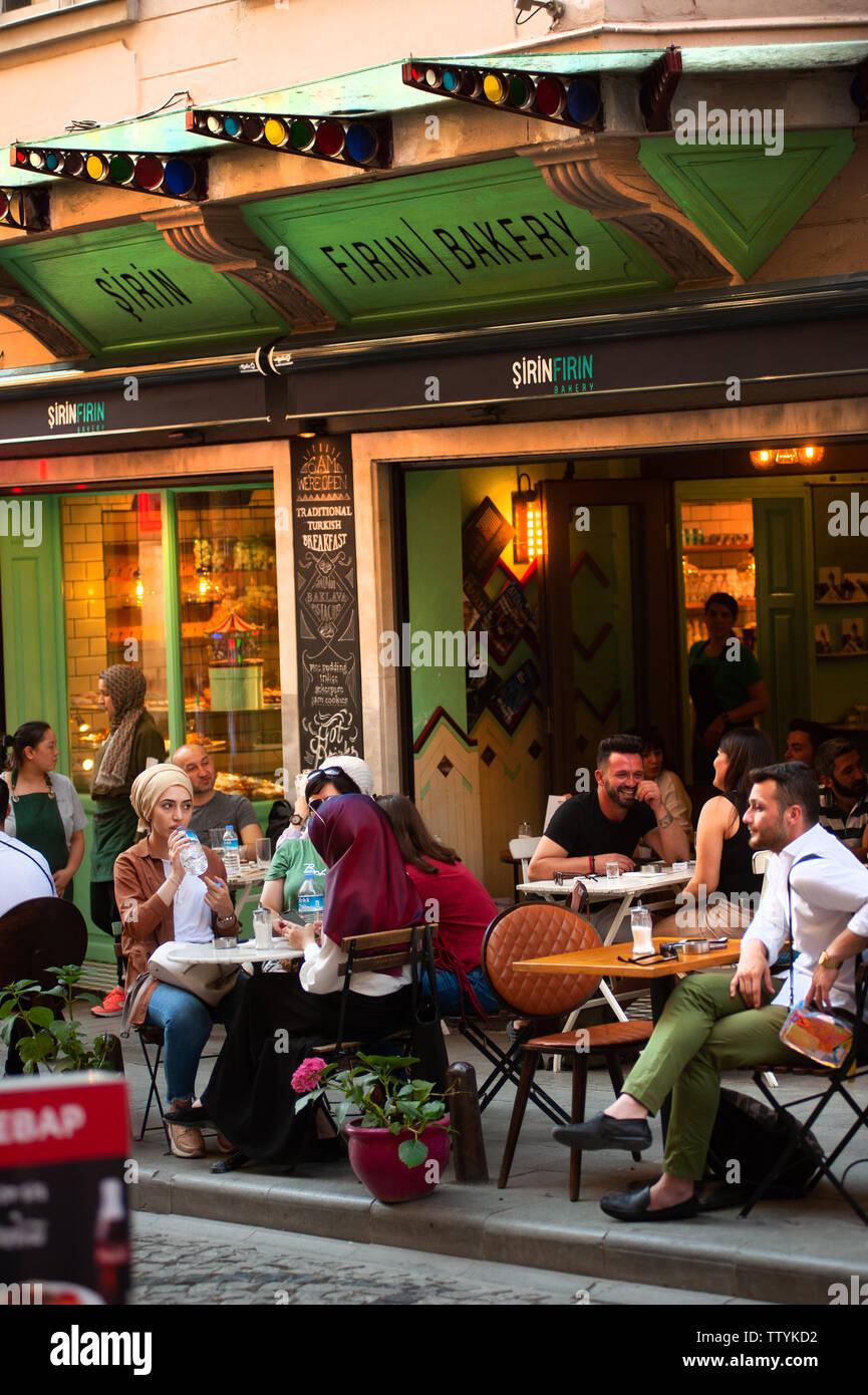 Café culture in the pretty side streets of Istanbul’s Pera district ...