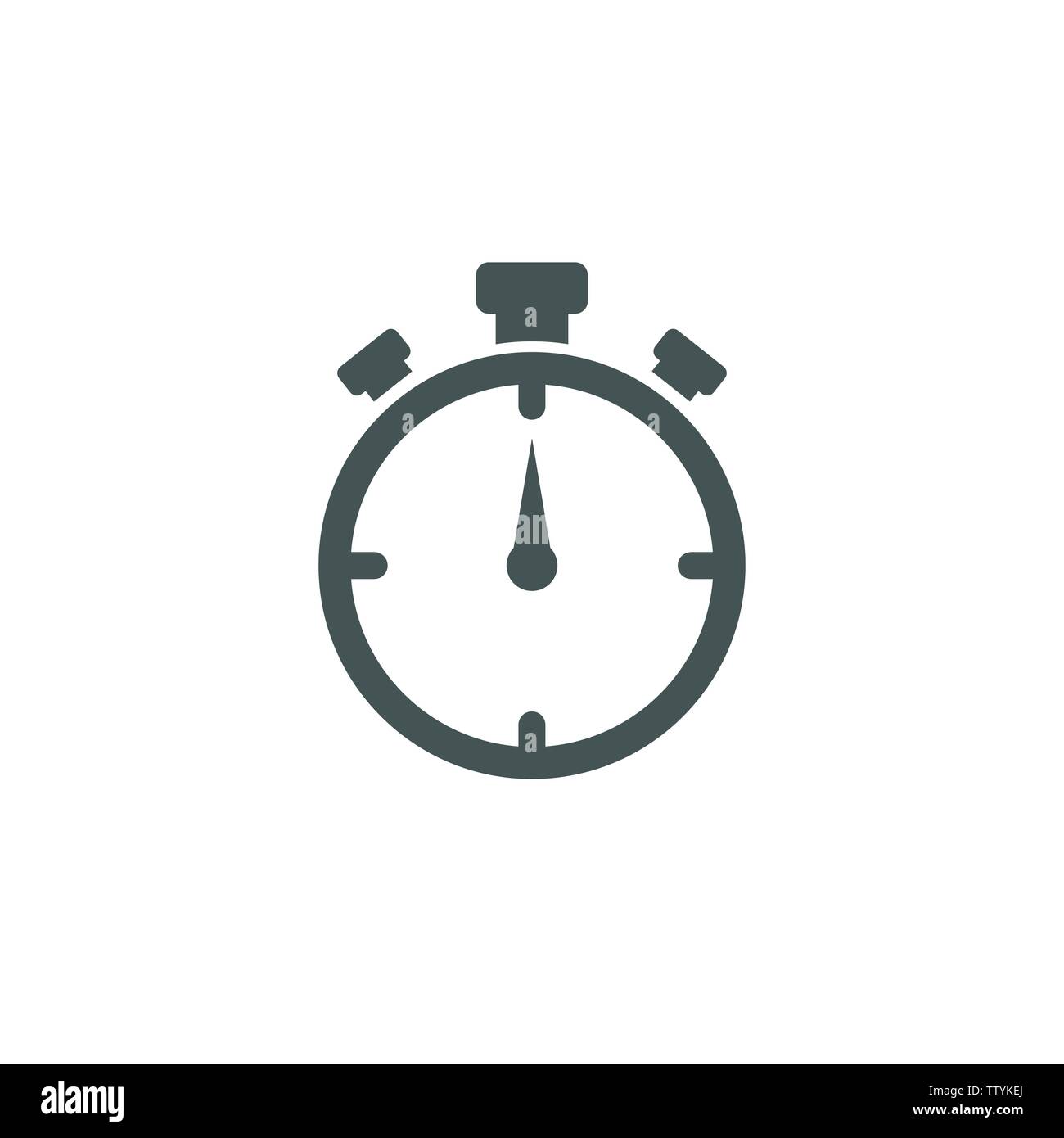 Black stopwatch flat icon isolated on white. Fast time stop watch ...