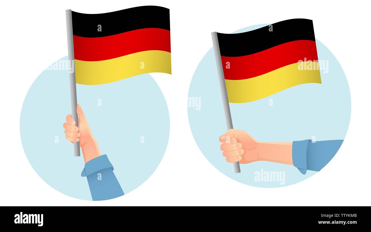 Germany flag in hand. Patriotic background. National flag of Germany ...