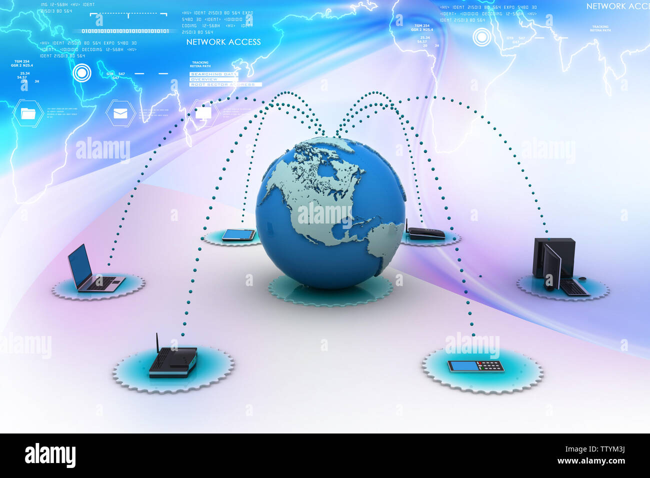 Global computer networking Stock Photo - Alamy