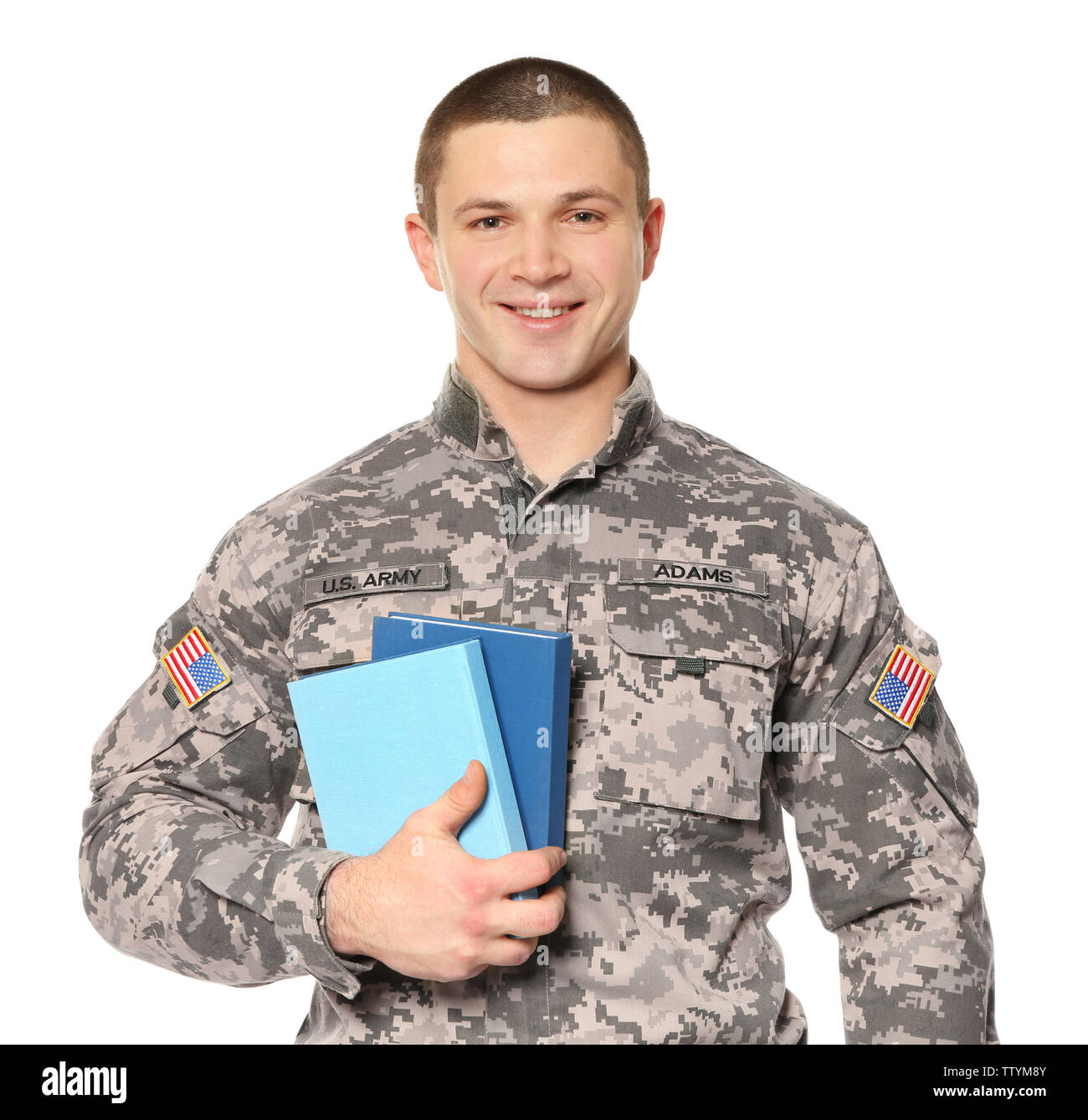 Cadet of military school on white background Stock Photo - Alamy