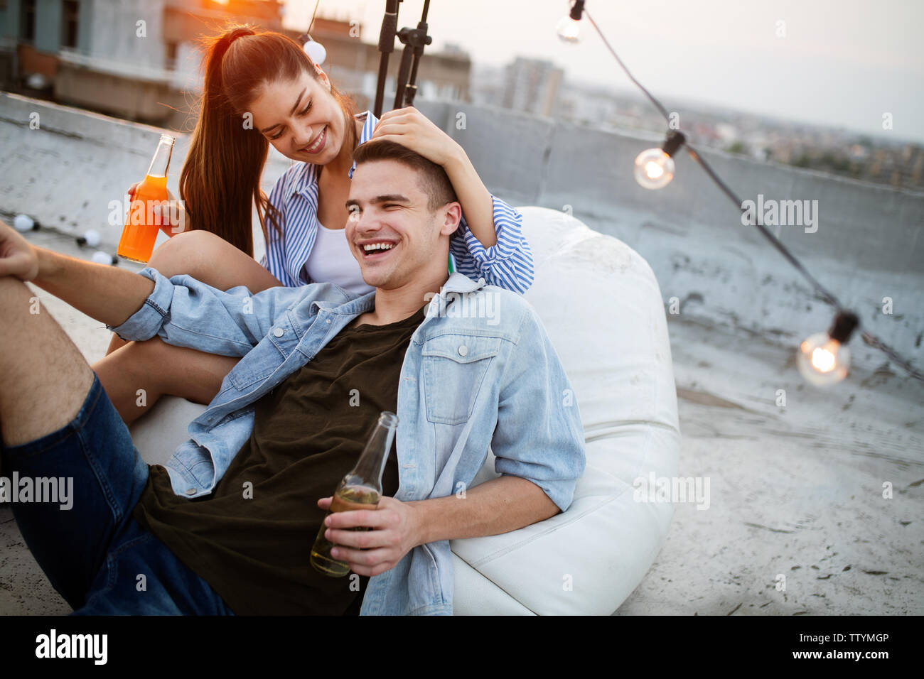Lovely couple laughing together hi-res stock photography and images - Alamy