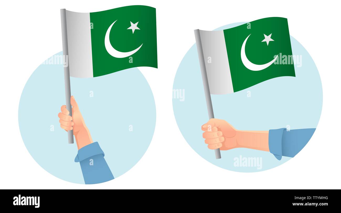 Pakistan flag in hand. Patriotic background. National flag of Pakistan ...