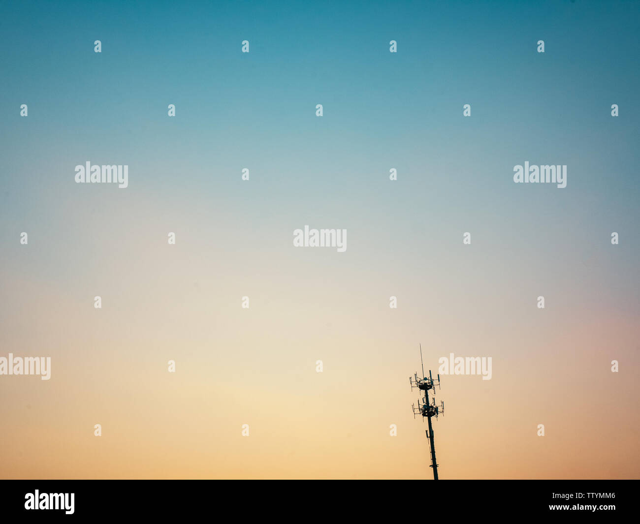 Signal tower in the setting sun Stock Photo - Alamy