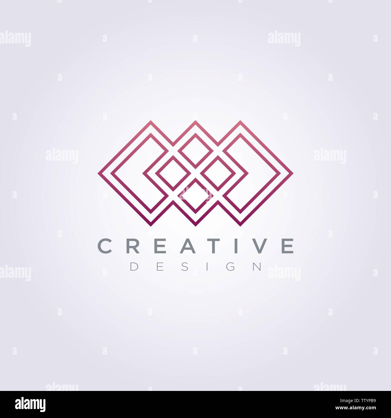 Vector Logo Icon Design Line Modern Square Pattern Stock Vector Image ...