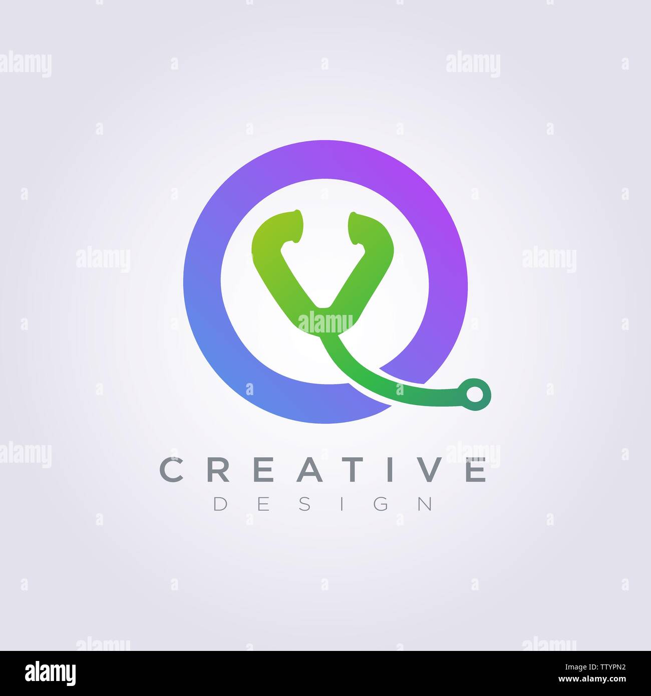 Vector Logo Design Icon Symbol Circle Stethoscope Stock Vector Image ...