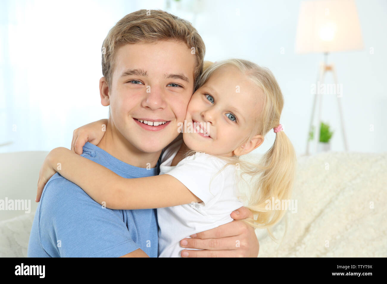 Teen boy brother sister support hi-res stock photography and images - Alamy