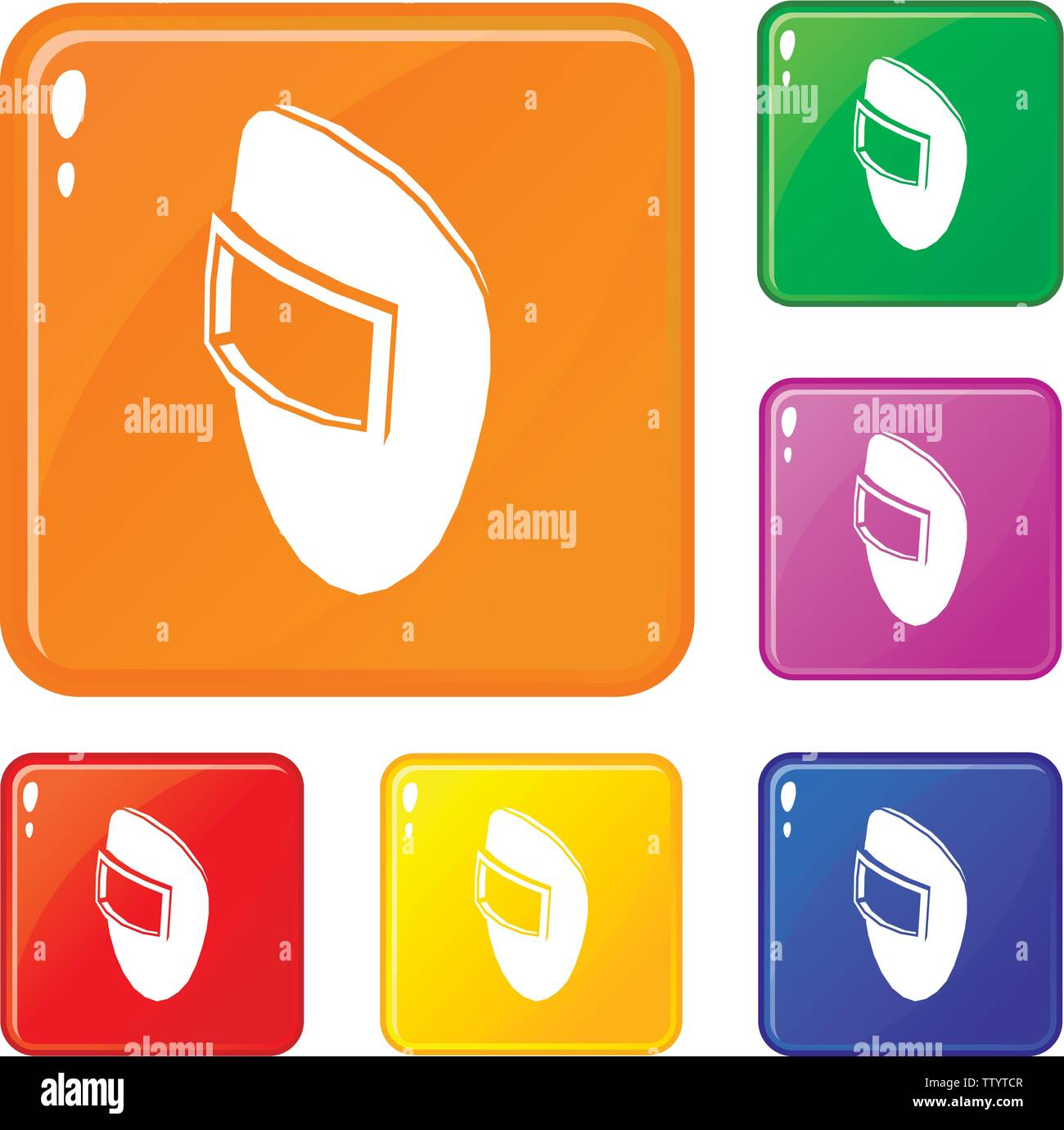 Welding mask icons set vector color Stock Vector Image & Art - Alamy