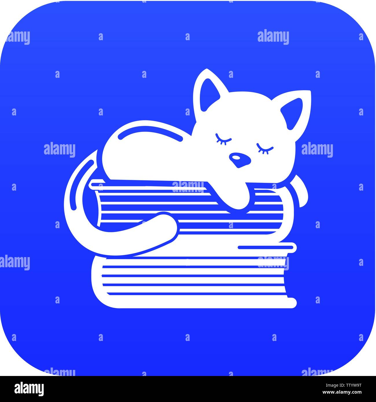 Sleeping cat icon blue vector Stock Vector Image & Art - Alamy