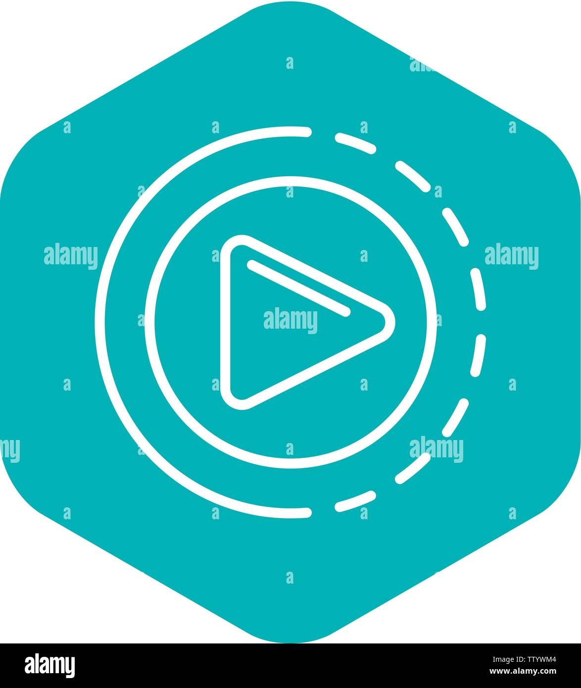 Round video player icon, outline style Stock Vector Image & Art - Alamy