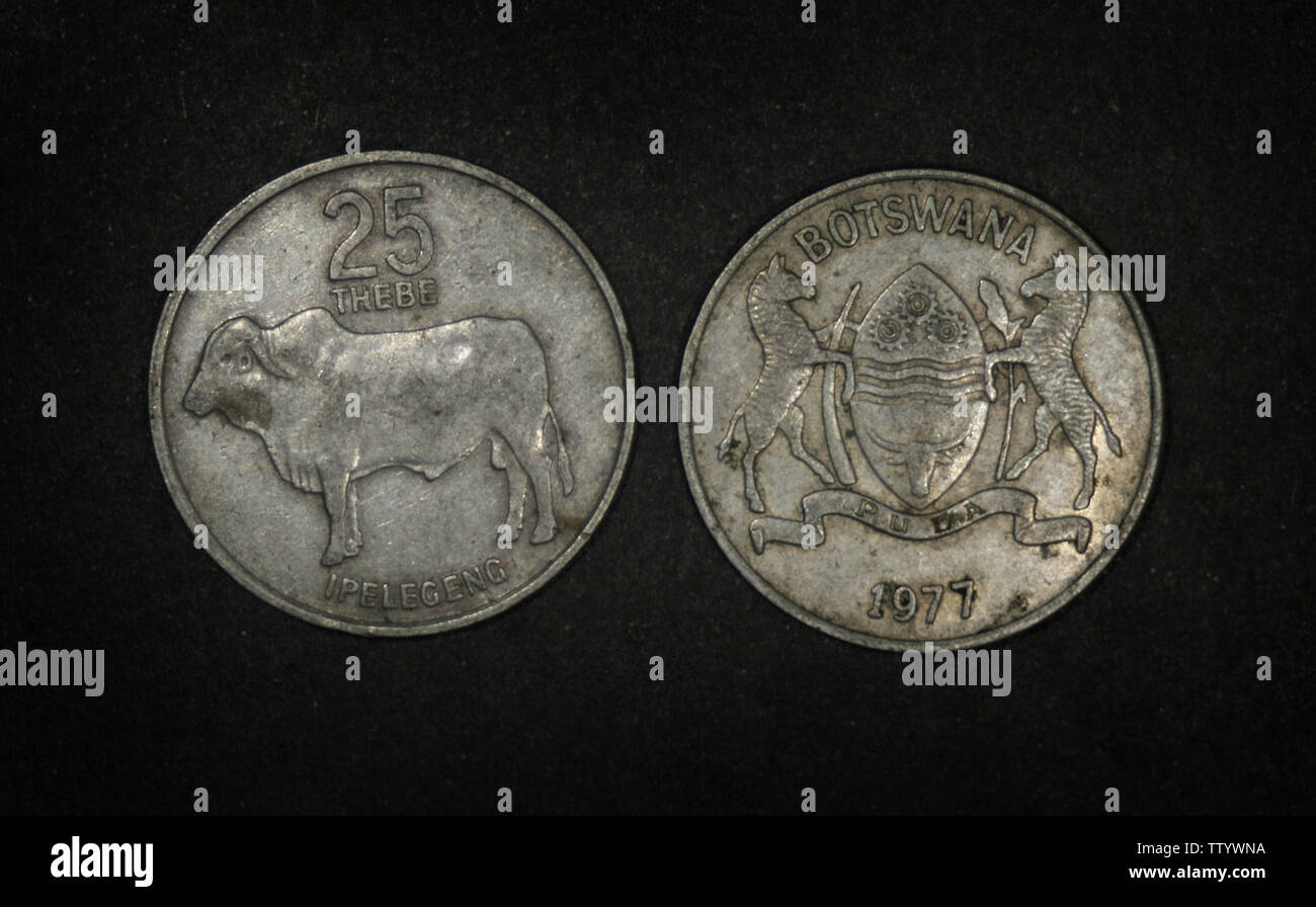 Botswana 25 thebe, 1977 Stock Photo - Alamy