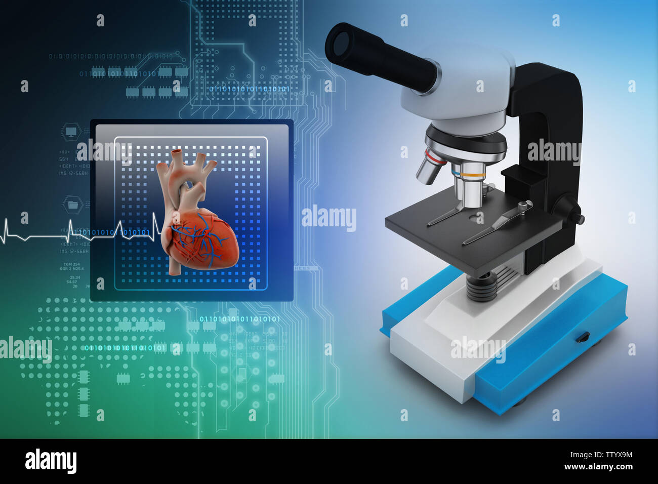 microscope on abstract background Stock Photo - Alamy