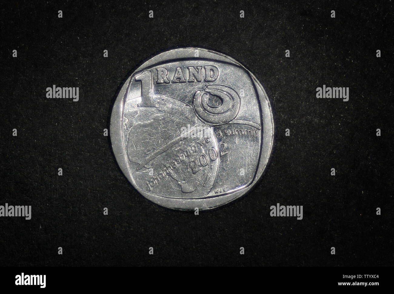 South Africa 1 rand, 2002, Johannesburg World Summit Stock Photo - Alamy