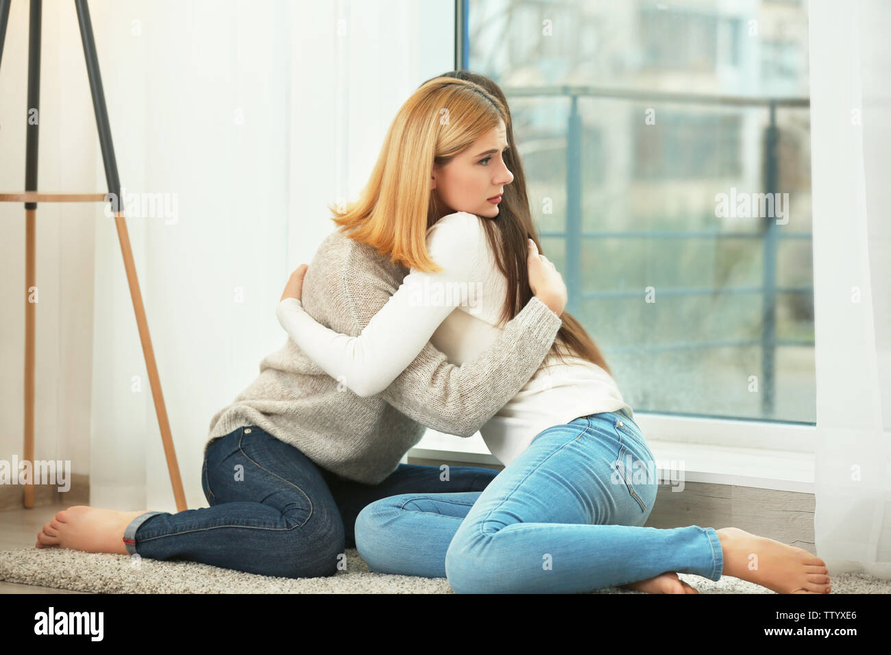A Beautiful Woman Hugging
