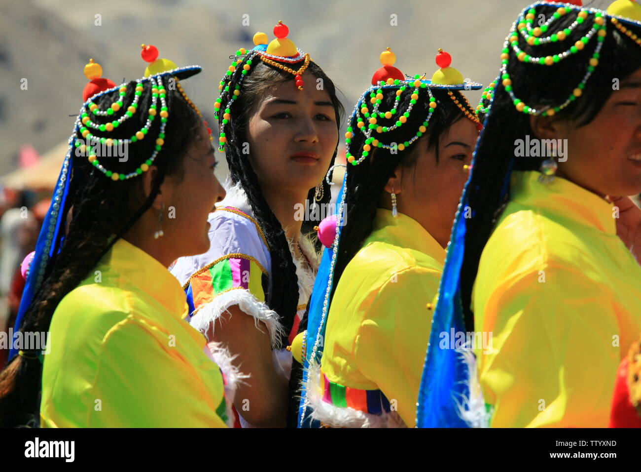 This is a group of alpine portraits who live on the Pamir Plateau Stock ...