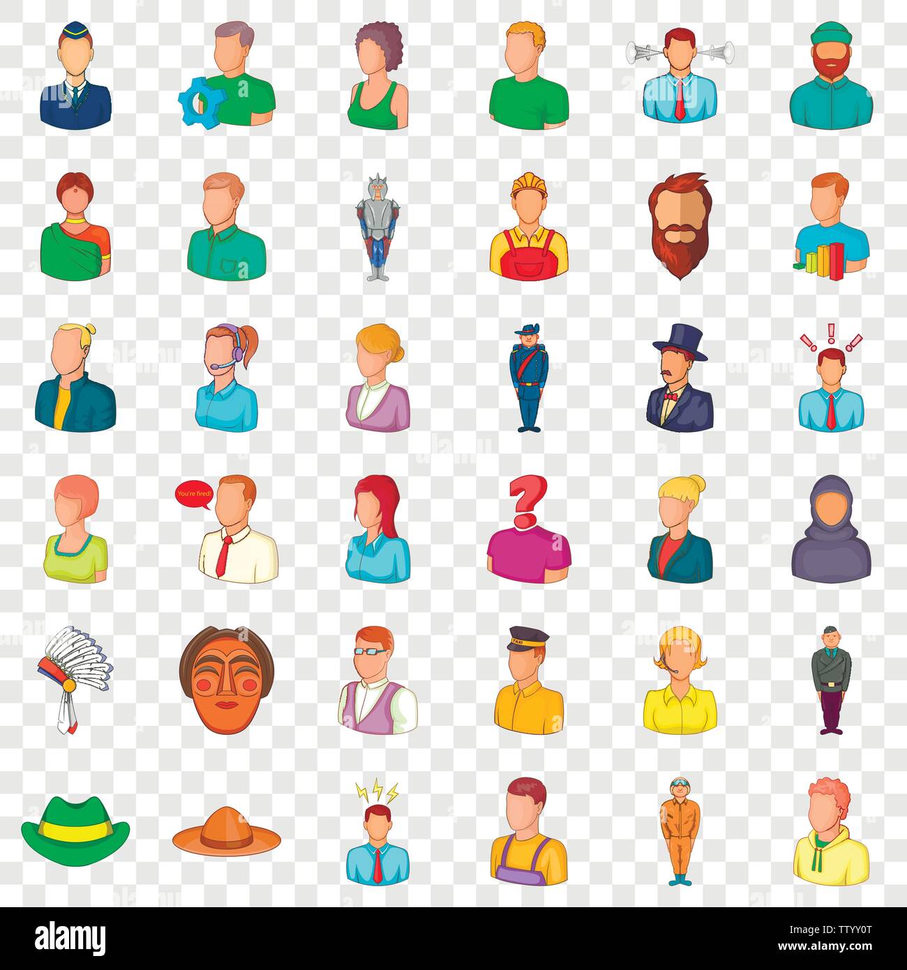 Face icons set, cartoon style Stock Vector Image & Art - Alamy