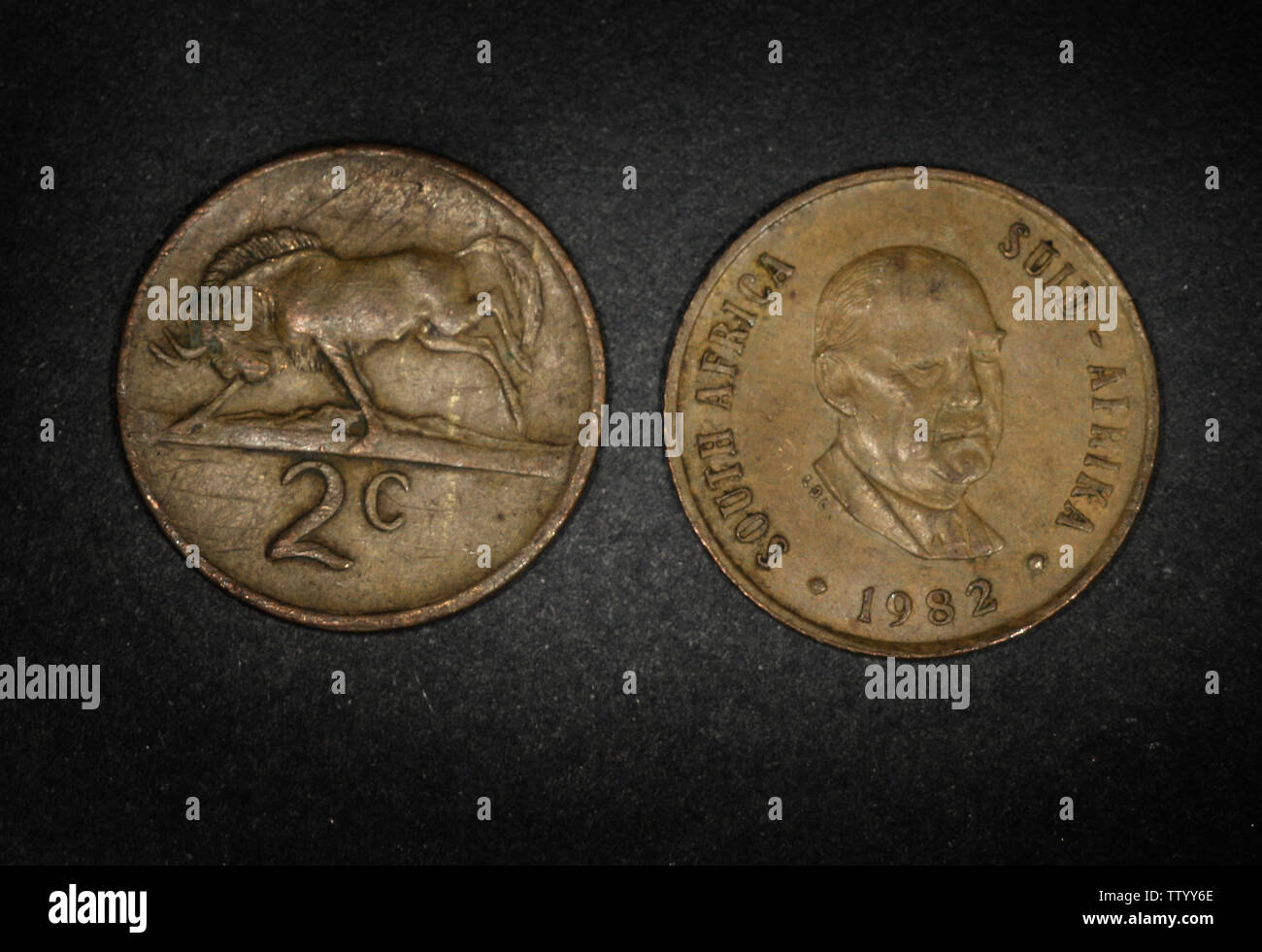 South Africa 2 cents, 1982 Stock Photo - Alamy