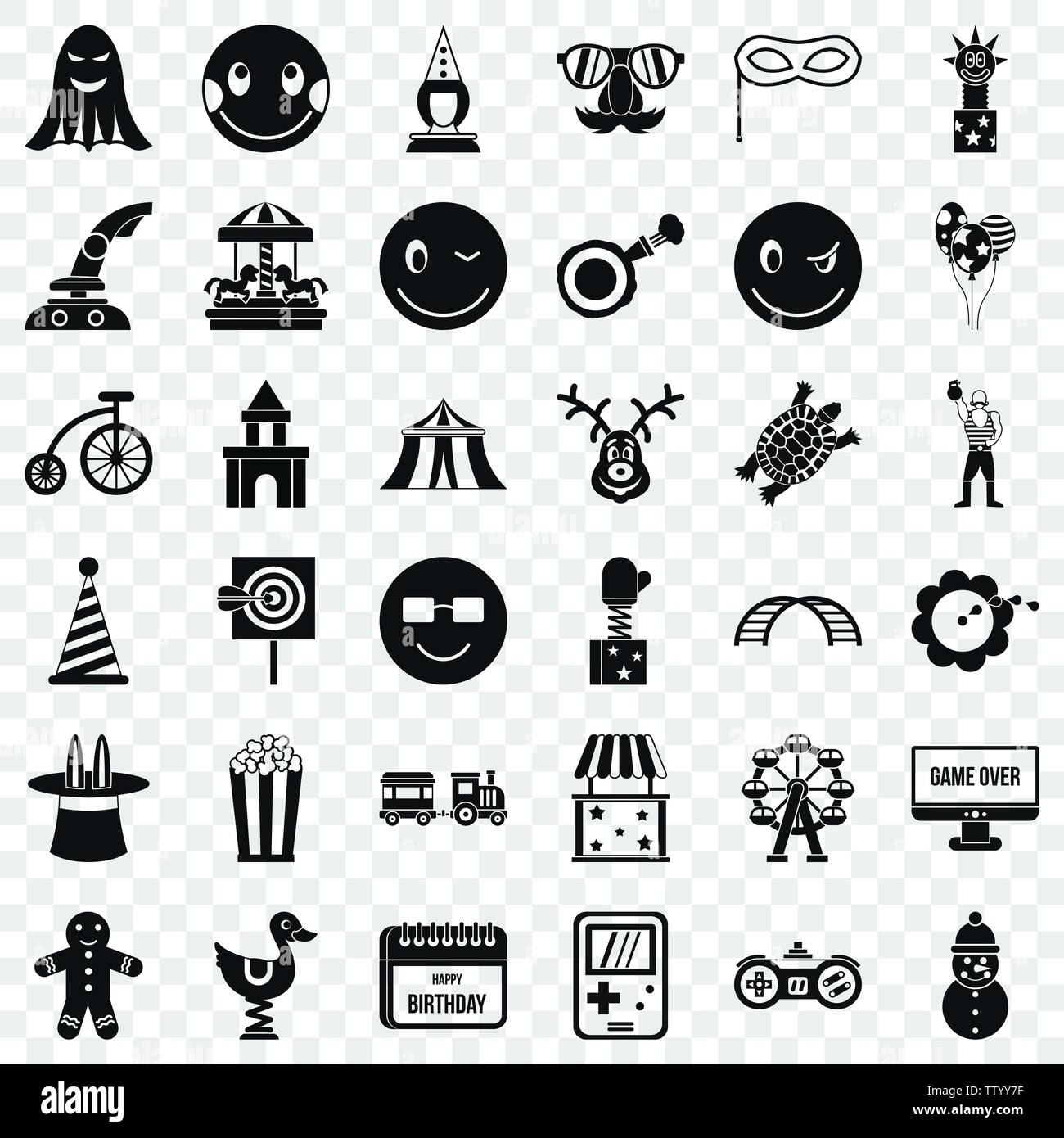 Crazy icons set, simple style Stock Vector Image & Art - Alamy
