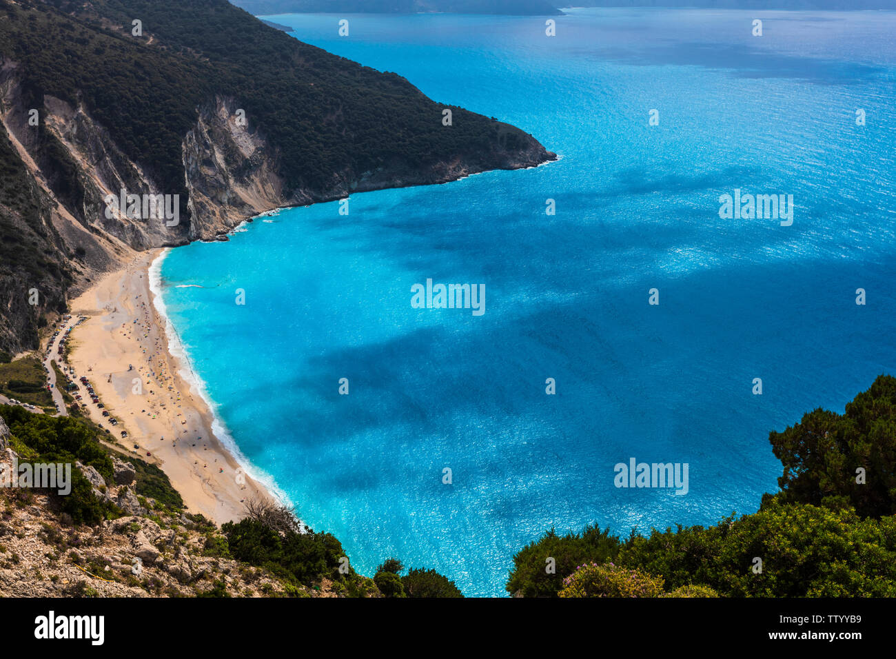 Beautiful location of Mytros beach in Kefalonia island Stock Photo - Alamy