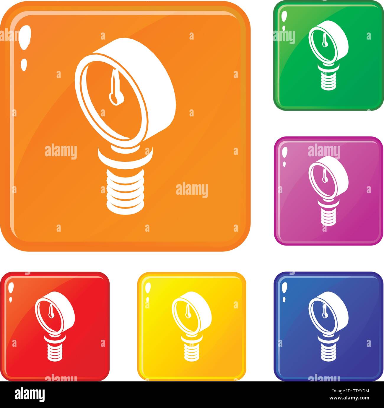 Pressure meter icons set vector color Stock Vector Image & Art - Alamy