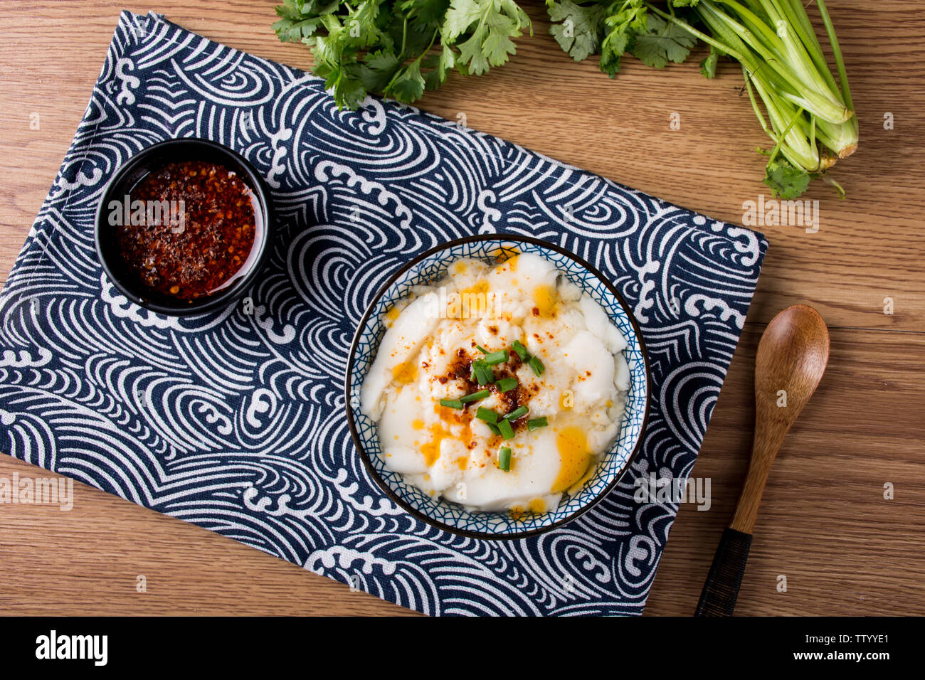 Tofu brain famous traditional snacks, also known as tofu flowers, bean ...