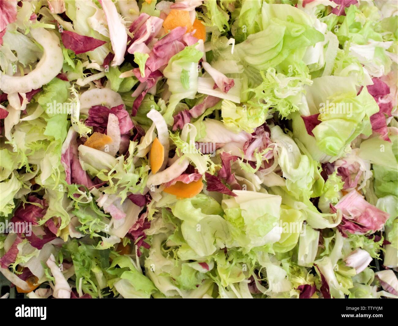 Salad in a counter in an outdoor market Stock Photo - Alamy
