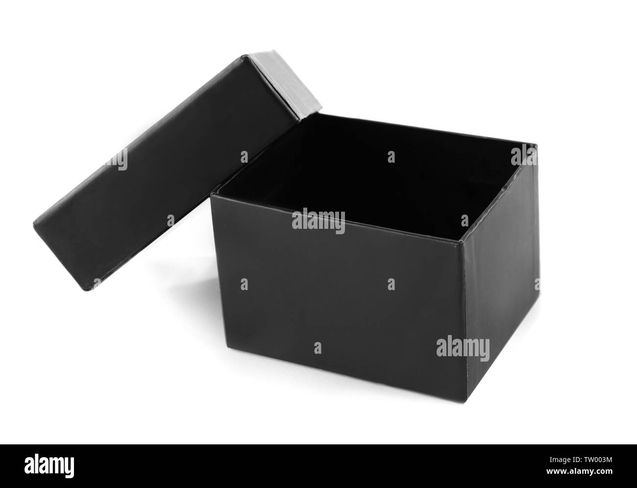 Black empty box on white background Stock Photo - Alamy
