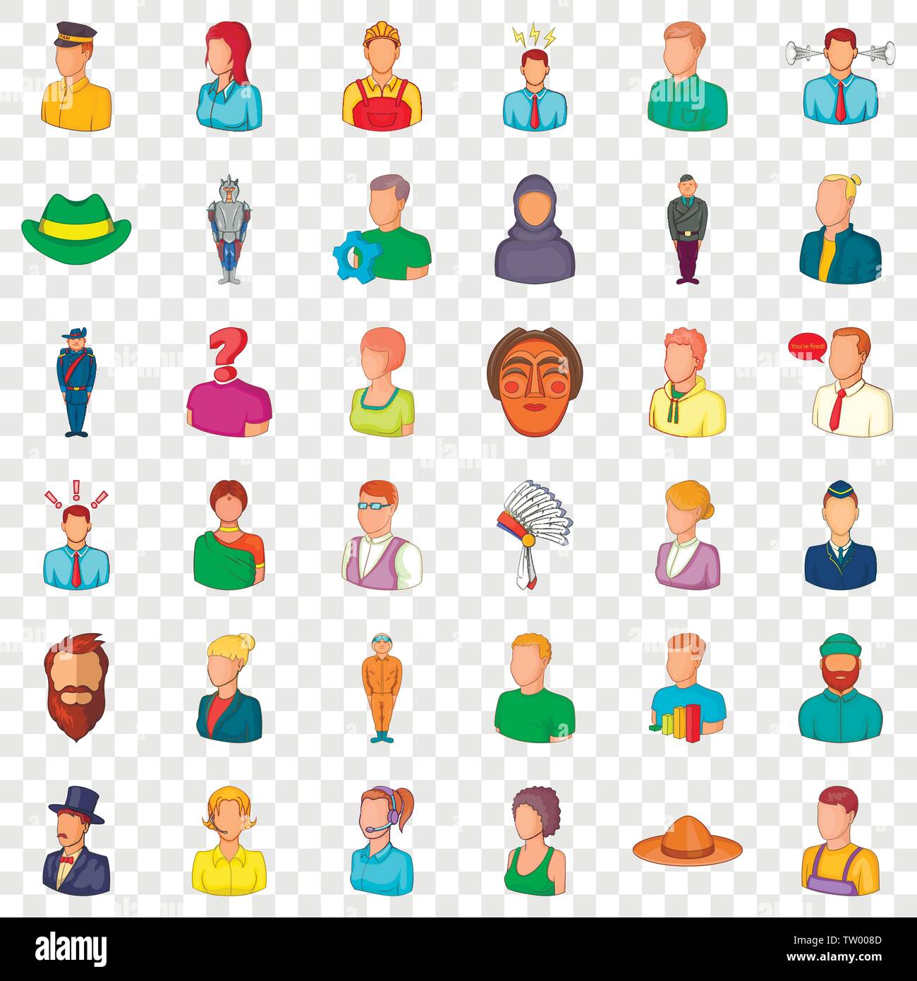 User icons set, cartoon style Stock Vector Image & Art - Alamy