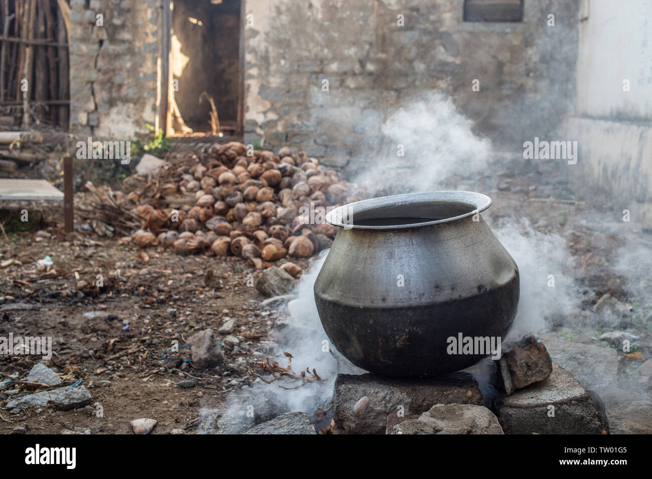 Big Boiling Pot Of Water
