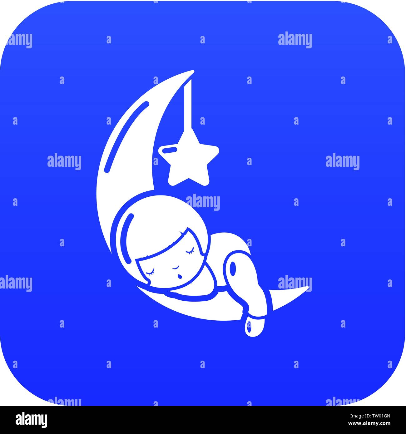 Sleeping girl icon blue vector Stock Vector Image & Art - Alamy