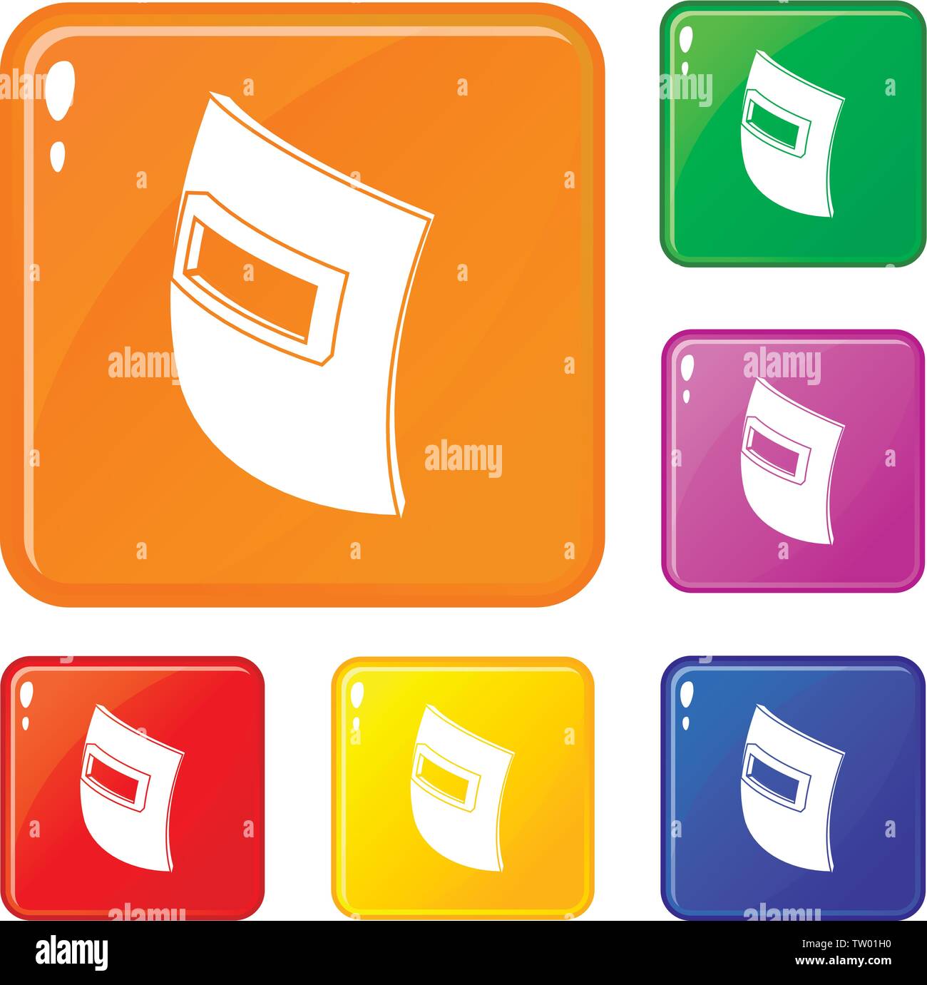 Square welding mask icons set vector color Stock Vector Image & Art - Alamy