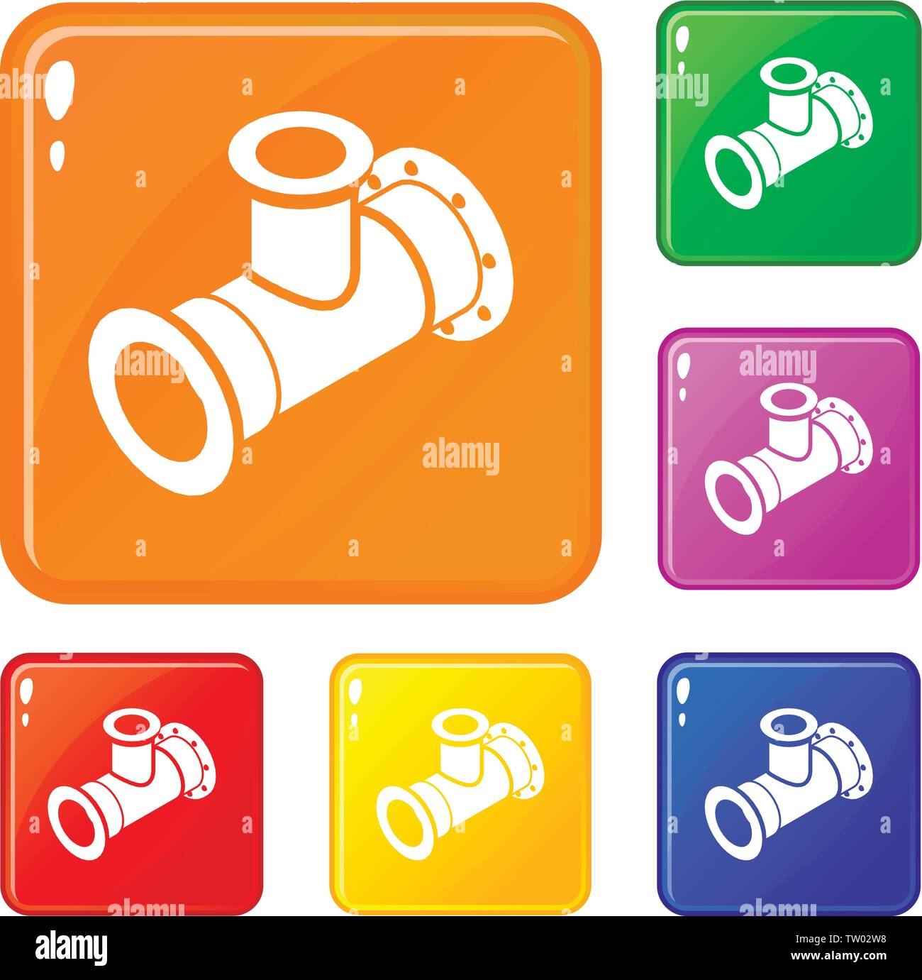 Tee pipe icons set vector color Stock Vector Image & Art - Alamy