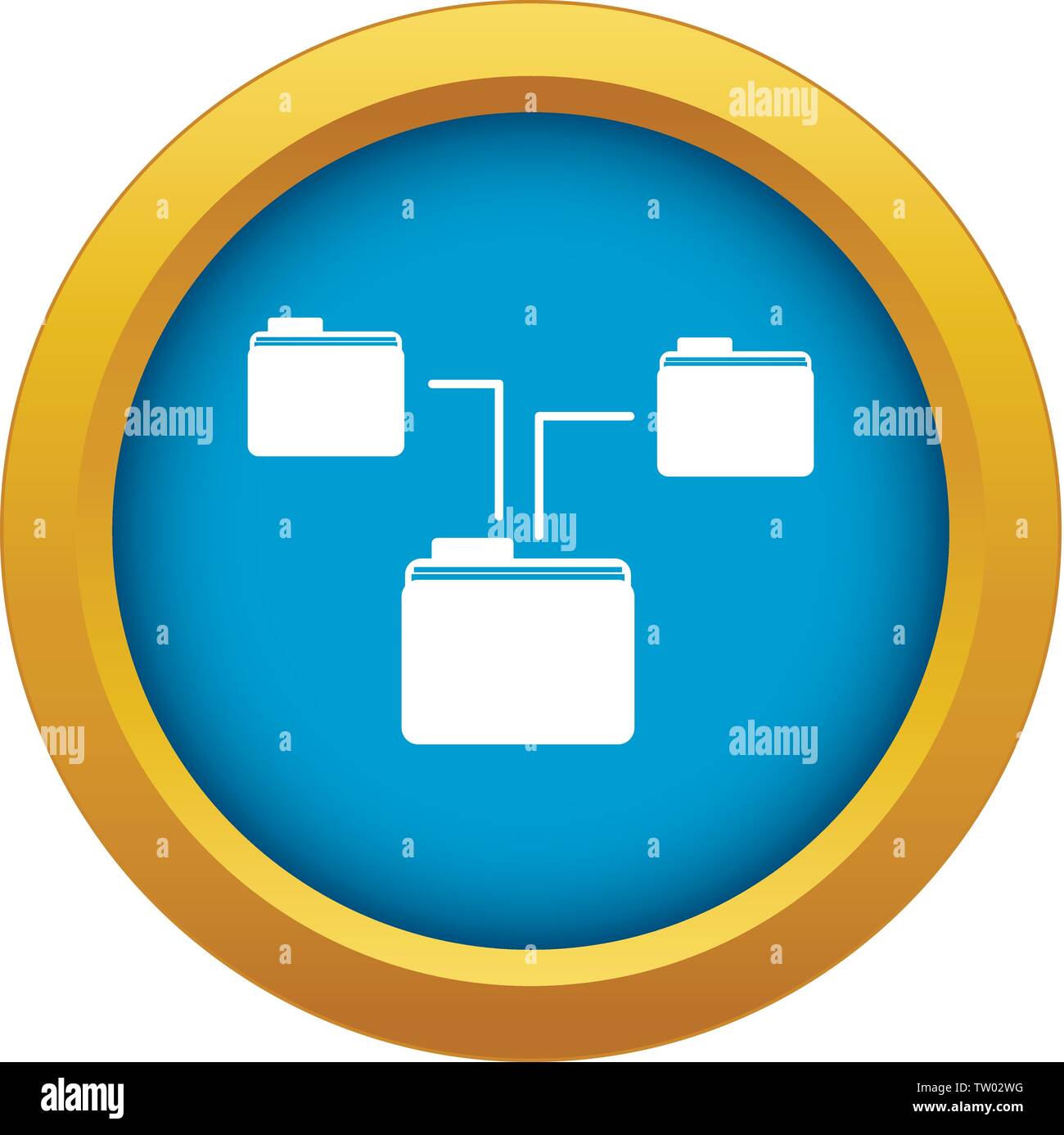 Folders structure icon blue vector isolated Stock Vector Image & Art ...