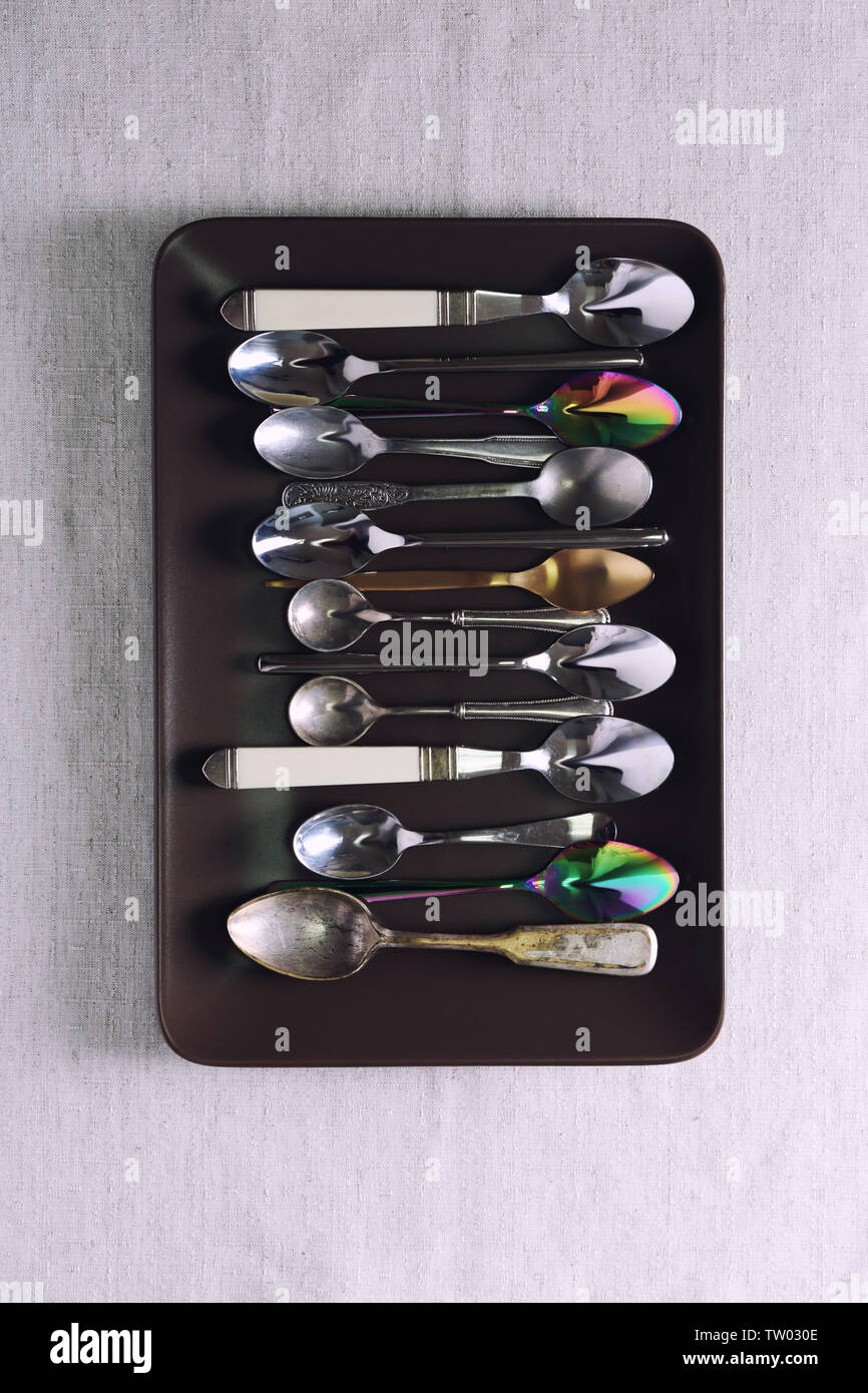 Spoons and tray design hi-res stock photography and images - Alamy