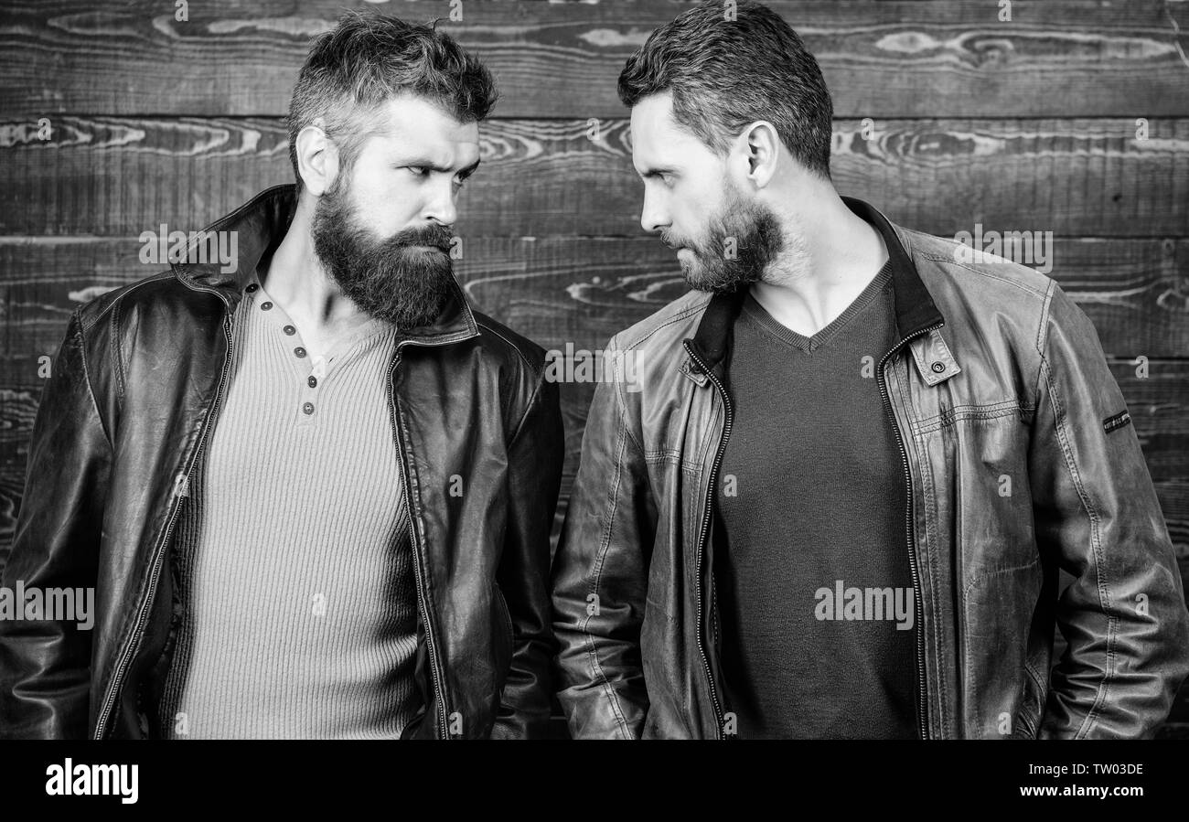 Exude masculinity. Confident competitors strict glance. Masculinity ...