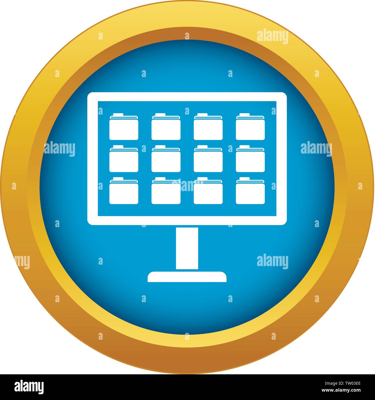 Desktop of computer with folders icon blue vector isolated Stock Vector ...