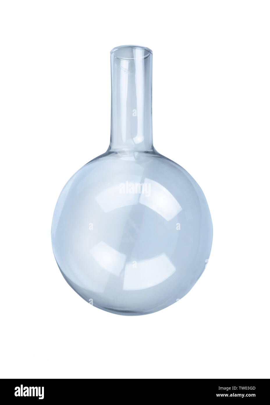 Glass flask on white background Stock Photo - Alamy