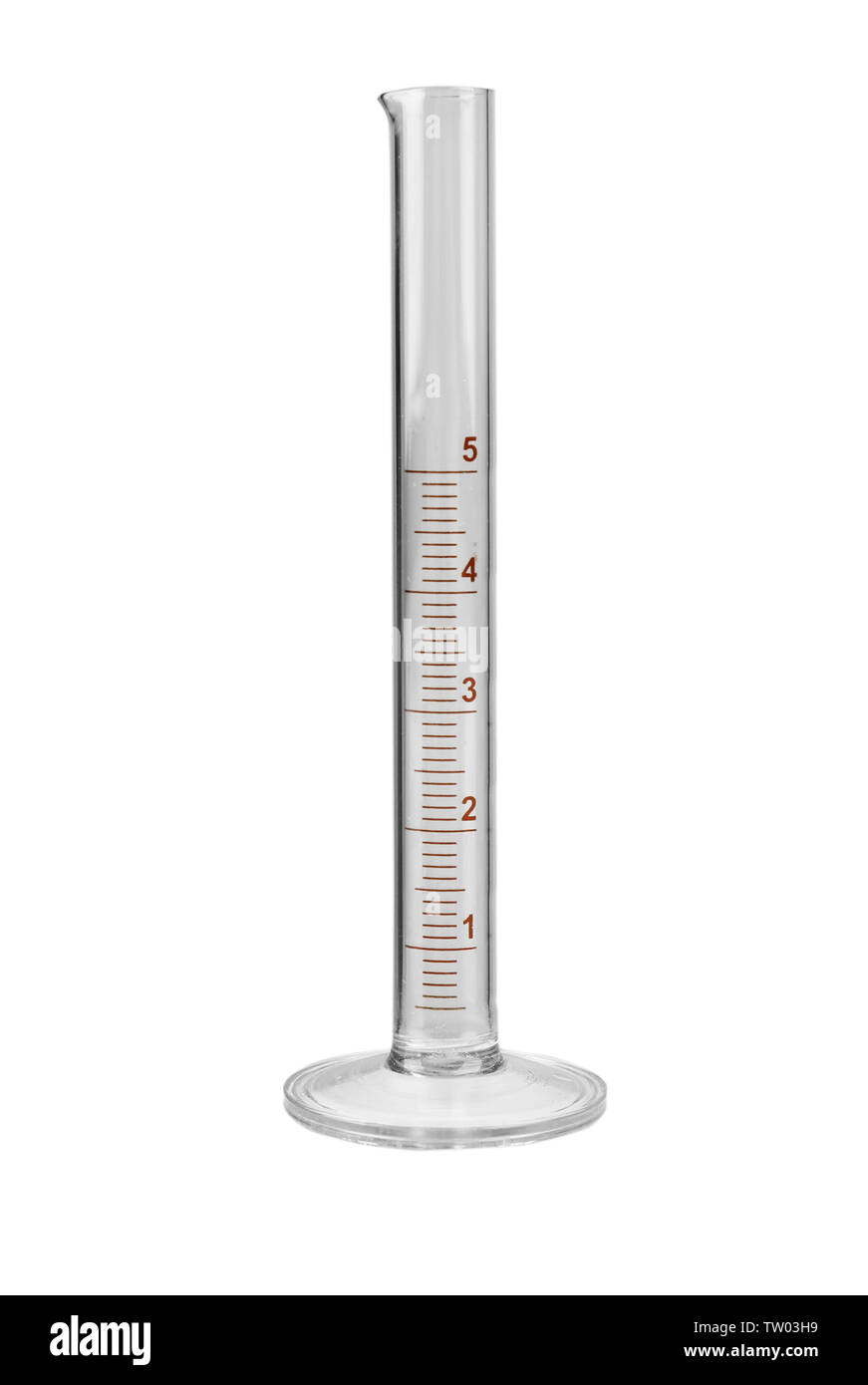 Graduated cylinder on white background Stock Photo - Alamy