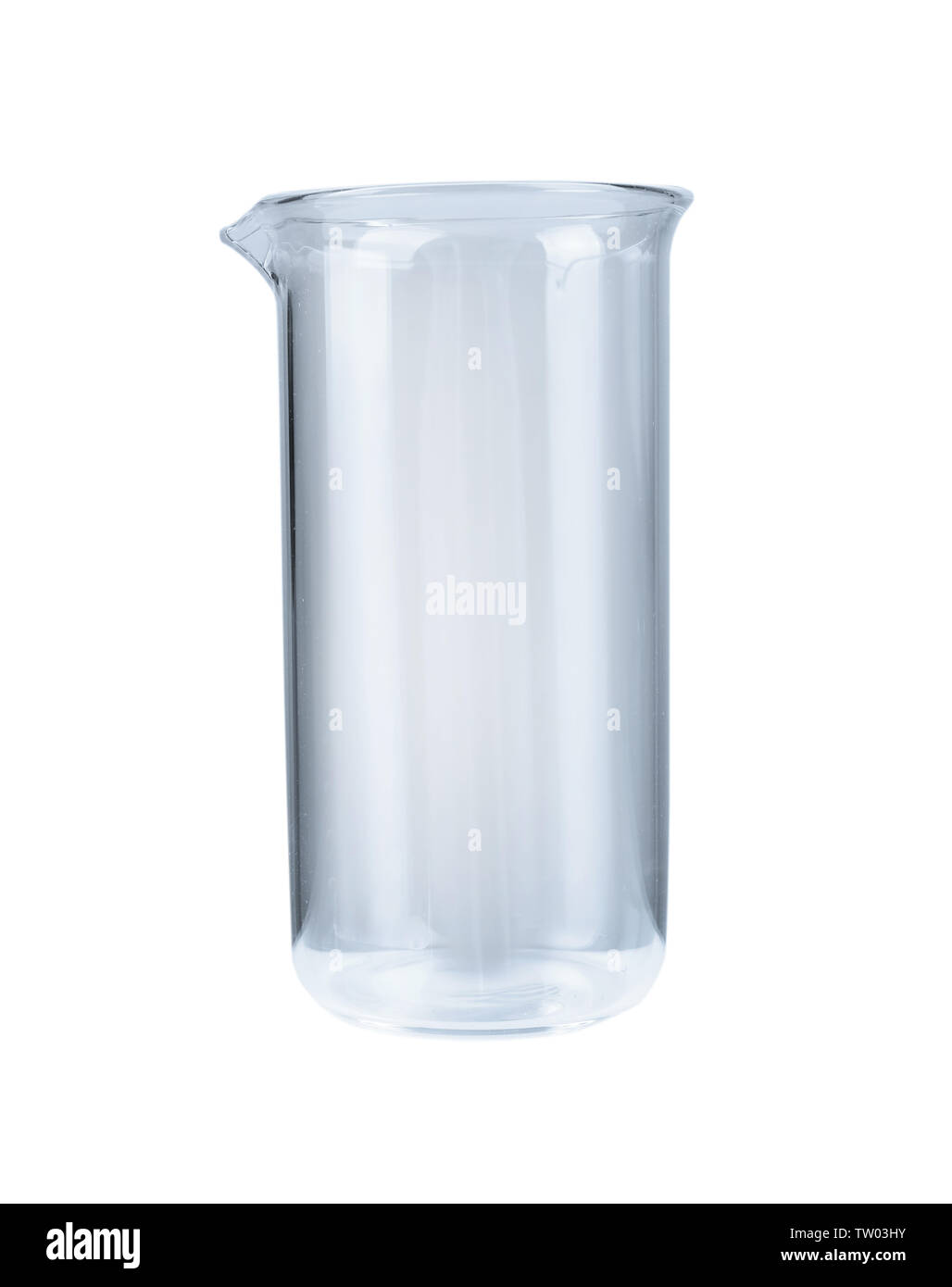 Glass beaker on white background Stock Photo - Alamy