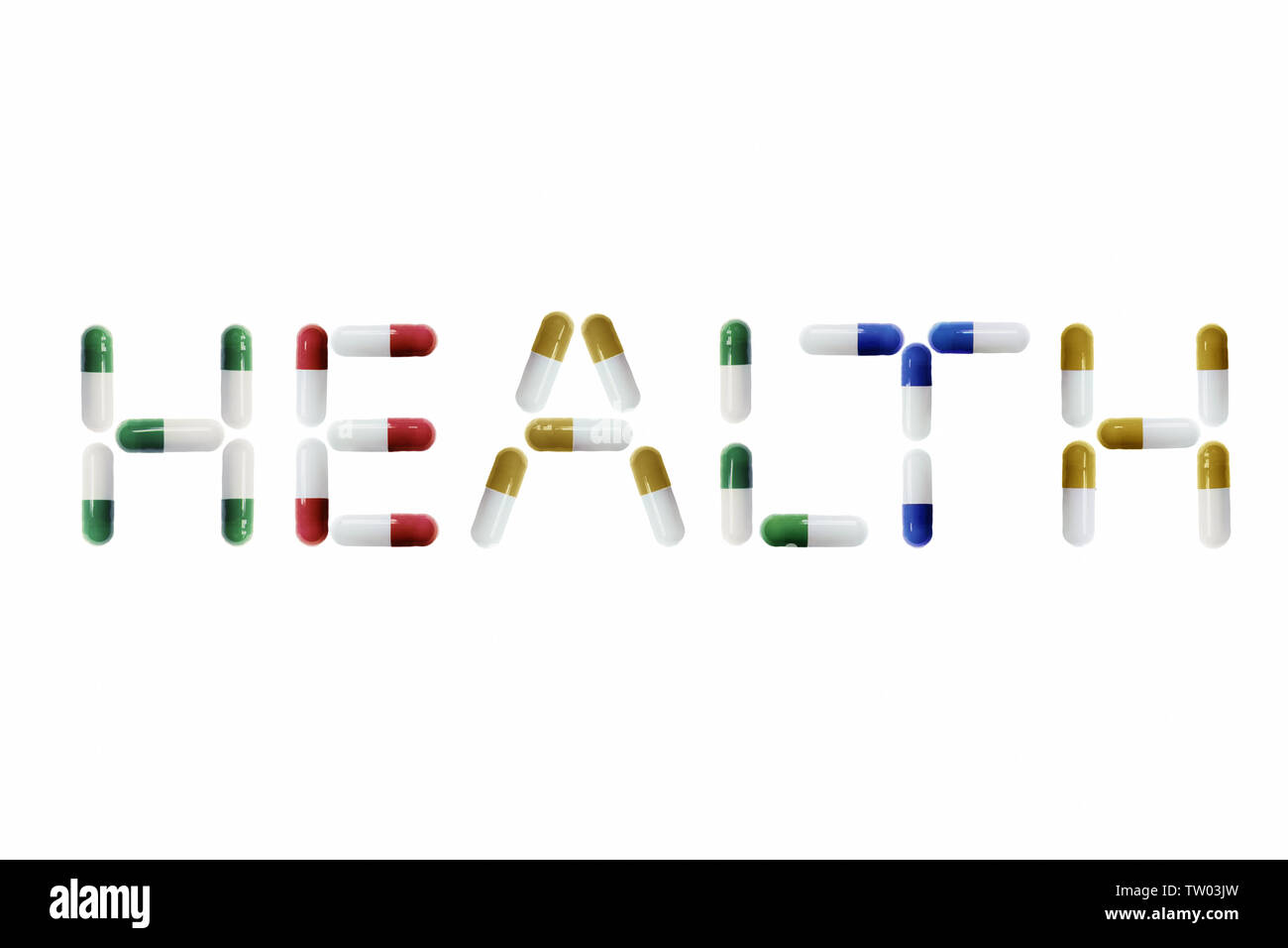 The word 'HEALTH' written in capsules Stock Photo - Alamy