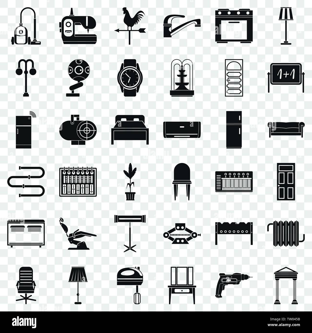 Home equipment icons set, simple style Stock Vector Image & Art - Alamy