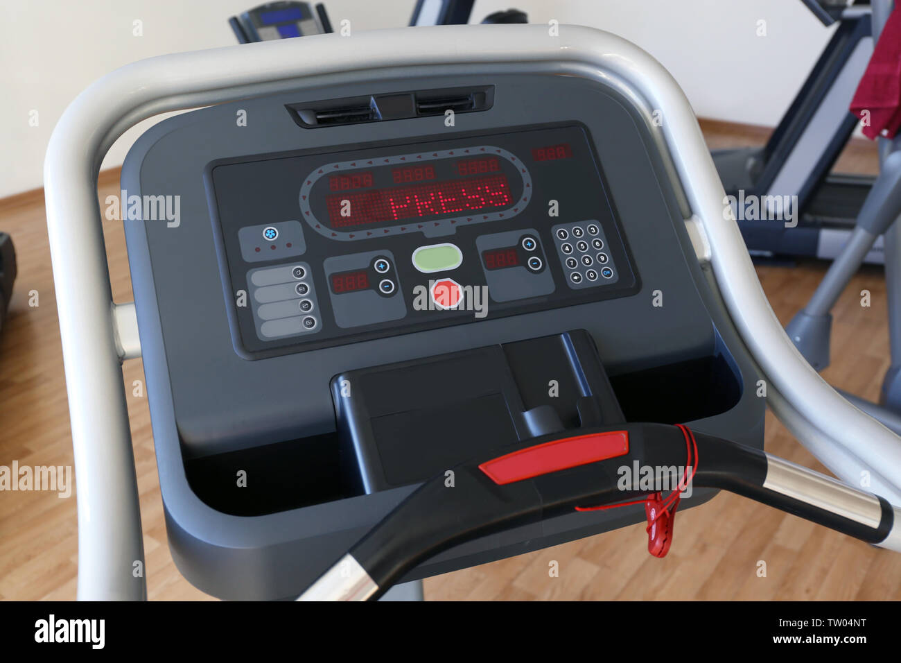 Treadmill panel, closeup Stock Photo - Alamy