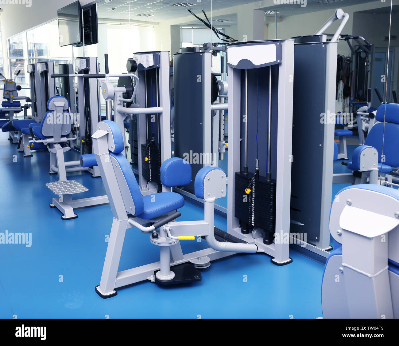 Interior of modern gym Stock Photo - Alamy