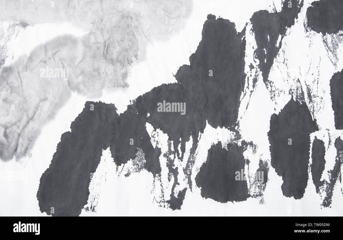 Abstract landscape ink background Stock Photo - Alamy