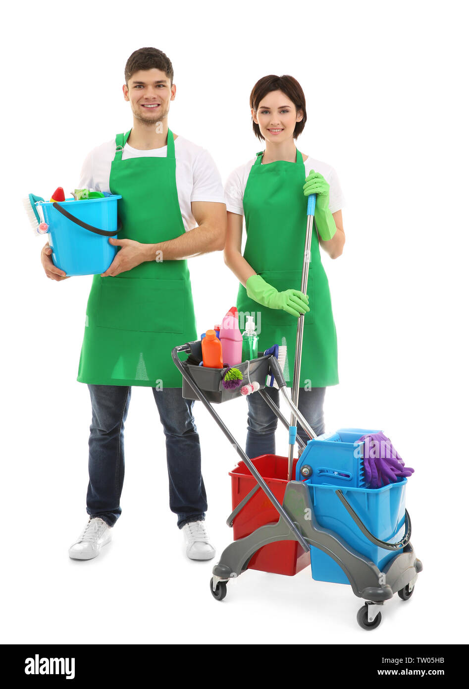 Cleaning service female gloves Cut Out Stock Images & Pictures - Alamy