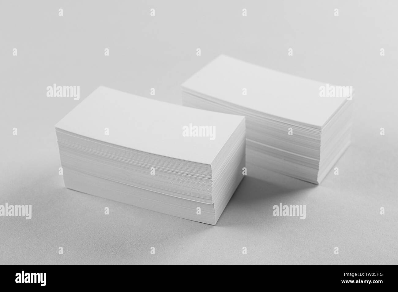 Set of blank items for branding on light background Stock Photo - Alamy